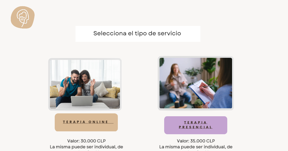 Selección tipo de servicios